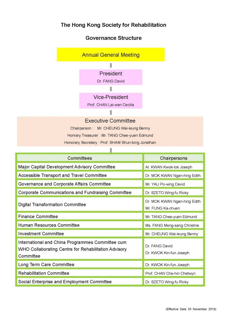 The Hong Kong Society for Rehabilitation | Organizational Chart ...
